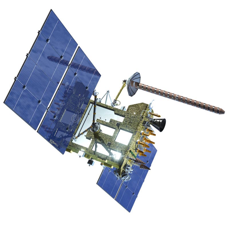 Modern GPS satellite stock illustration. Illustration of cellular ...