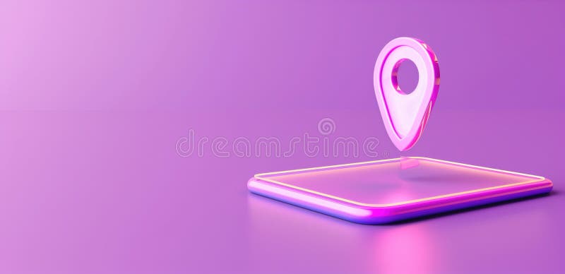Modern Navigation Symbol in Futuristic Purple Setting for User ...