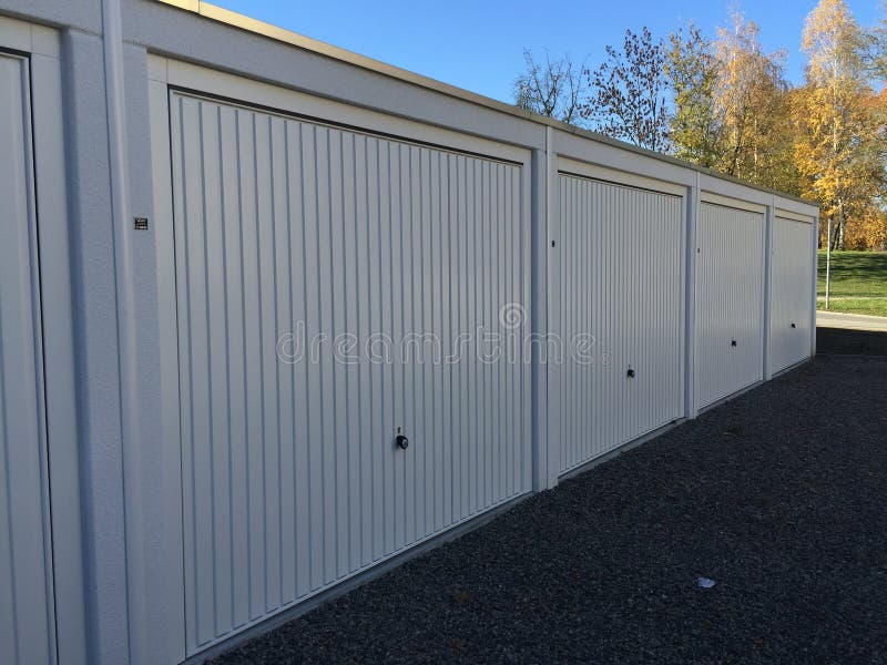 Modern and neat garages stock image. Image of compound - 66308671
