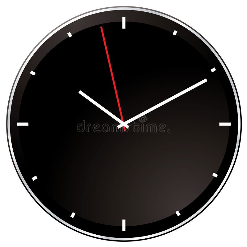 Modern negative clock stock illustration. Illustration of dial - 7646445