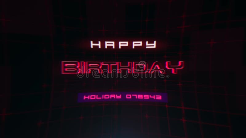 Modern Neon Birthday Greeting Happy Birthday in Red Lights Stock ...