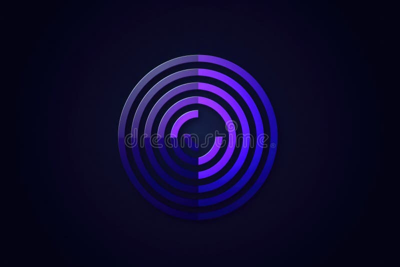 Modern Neon Concentric Circles on a Dark Background for Design Elements ...