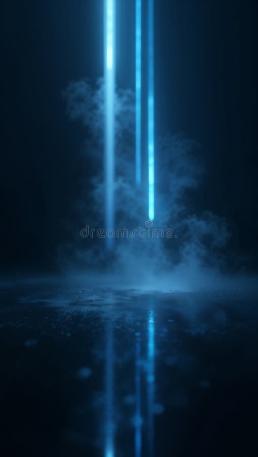 Modern Neon Illuminated Tile Floor in a Dark Sleek Interior Setting ...