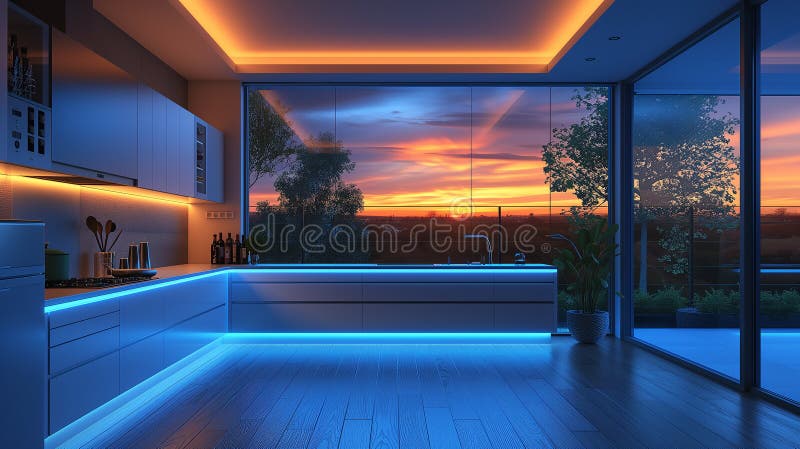 Modern Neon Kitchen with Futuristic Elements and Bold, Vivid Shades ...