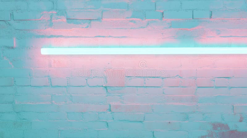 Modern Neon Light on Pastel Brick Wall for Contemporary Interior Design ...