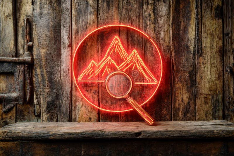 A Modern Neon Light Symbol on a Dark Background, Representing ...