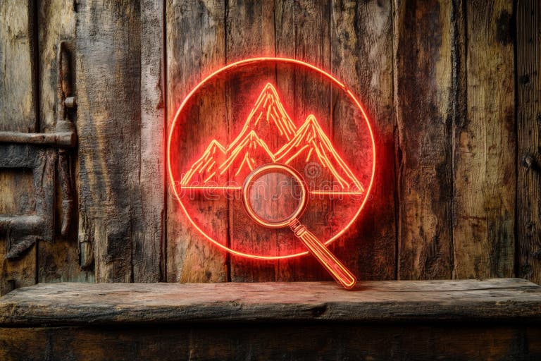 A Modern Neon Light Symbol on a Dark Background, Representing ...