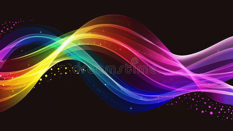 Modern Neon Light Waves Wallpaper Design with Stock Stock Illustration ...