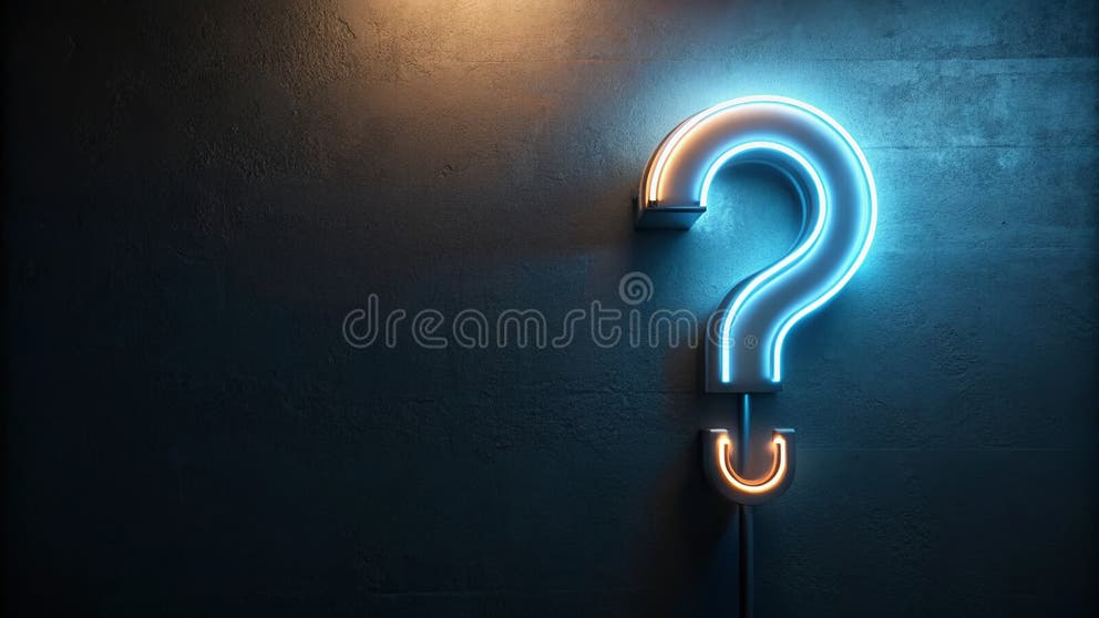 Modern Neon Question Mark Wall Art a Minimalist Design for a Bold ...