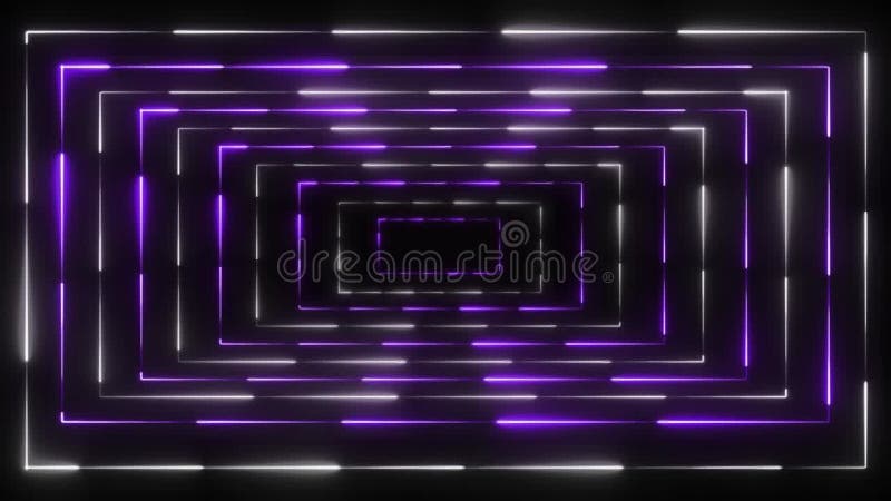 Modern Neon Rectangle Frame Animation. Loop Animation Neon Rectangle ...