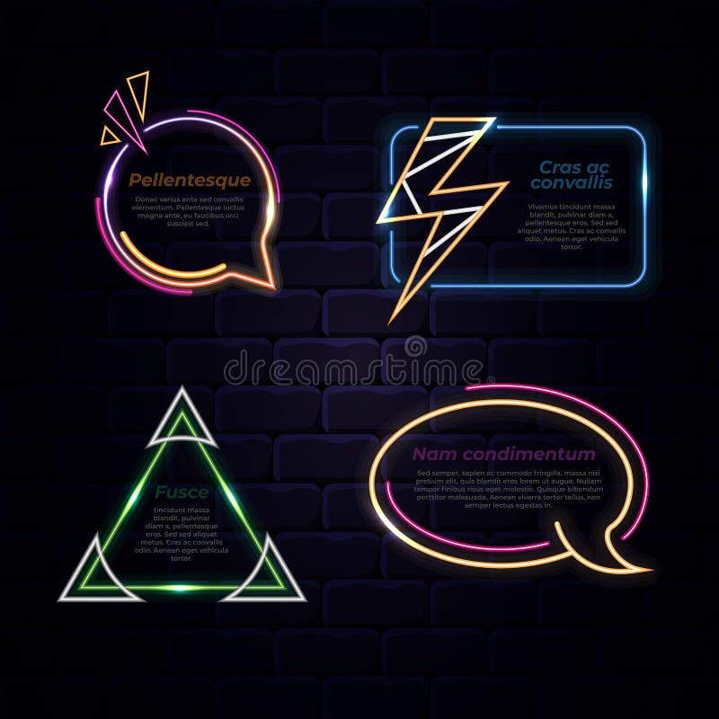 Modern Neon Signboard Border with Electric Glow Stock Vector ...