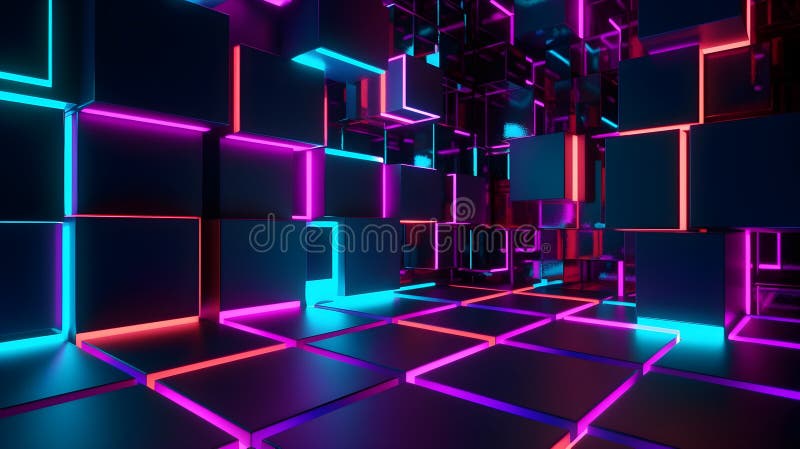 Modern Neon Wallpaper Delight Stock Illustration - Illustration of ...