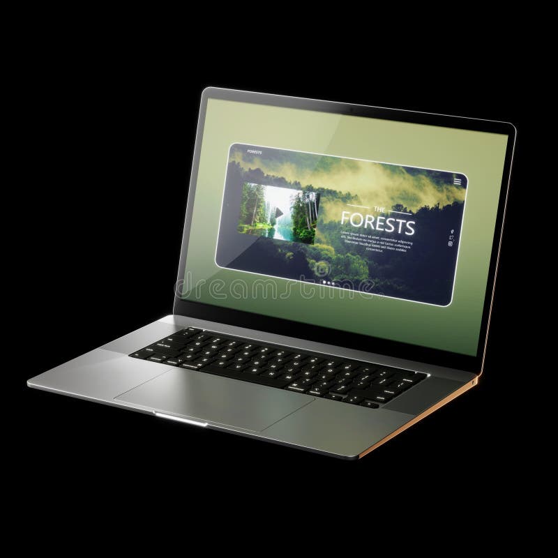 Modern netbook render stock image. Image of electronics - 276393595