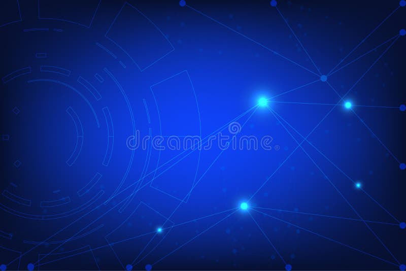 Blue Space of Technology Background with Line of Circular. Stock ...