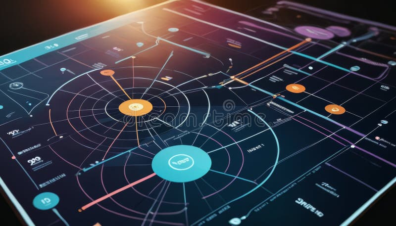 Modern Network and Data Visualization Stock Photo - Image of ...