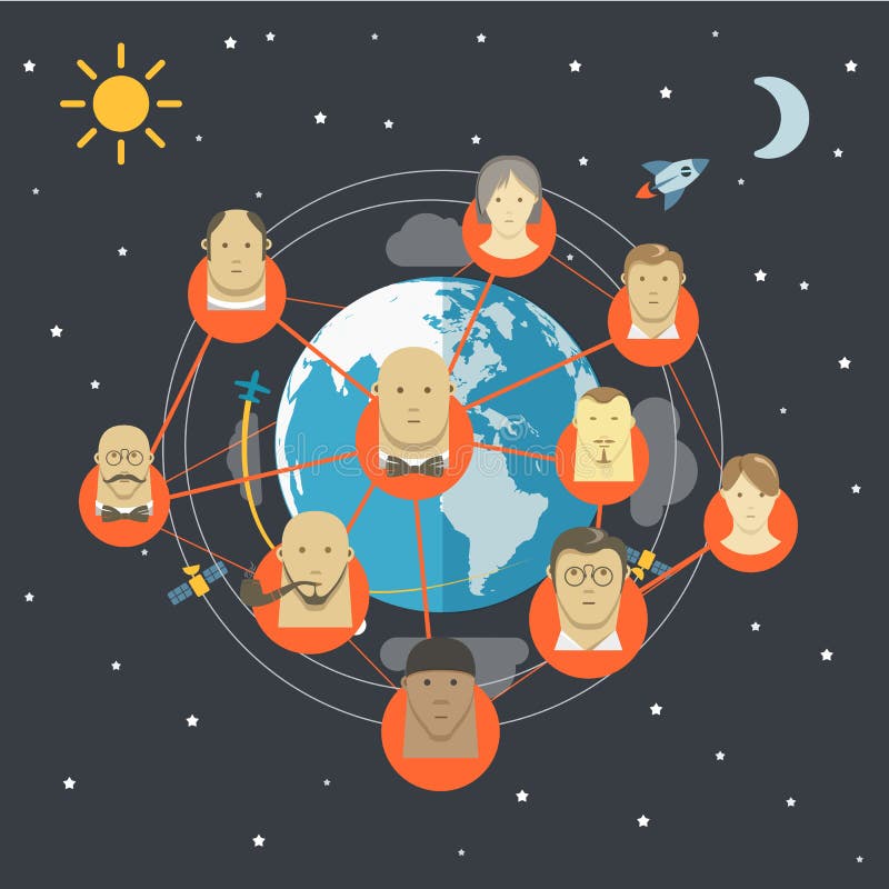 Modern network stock vector. Illustration of scheme, global - 41376788