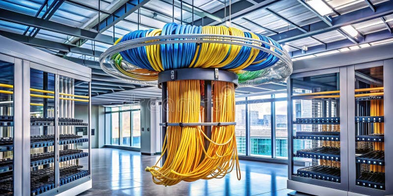 Modern Network Infrastructure a Suspended Cable Management System in a ...