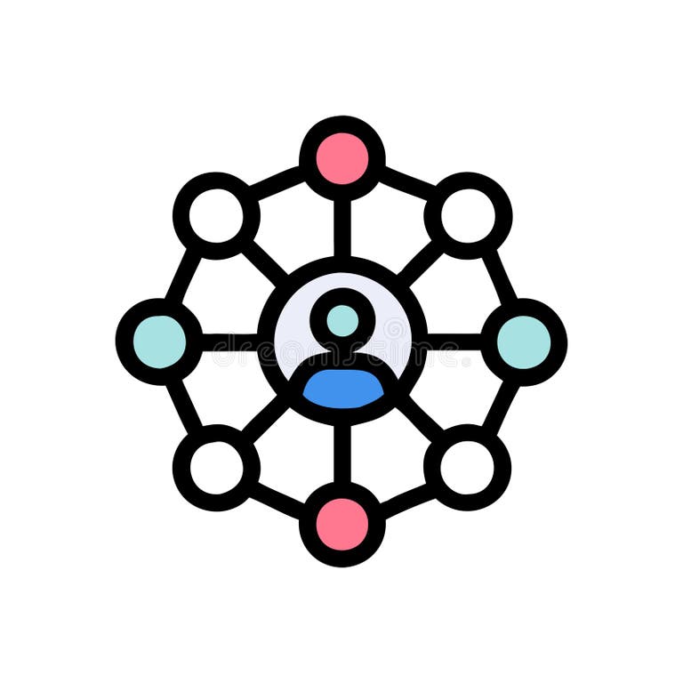 Modern Networking Icon for Collaboration Stock Photo - Illustration of ...