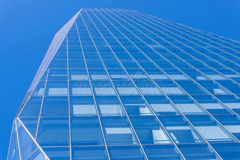 Modern New Building in Blue and Blue Sky Stock Photo - Image of ...