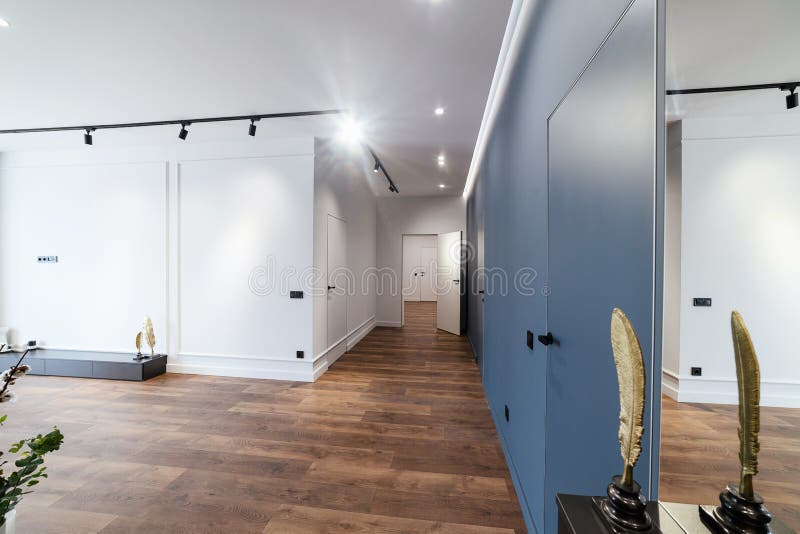 Modern, New Diesel Interior in a House with a Blue Wall Stock Photo ...