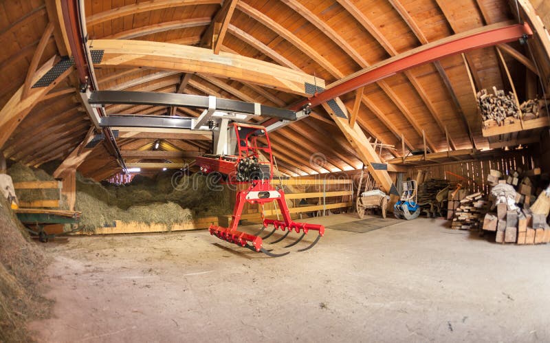 Modern New Hayloft during Haymaking Stock Photo - Image of cultivated ...