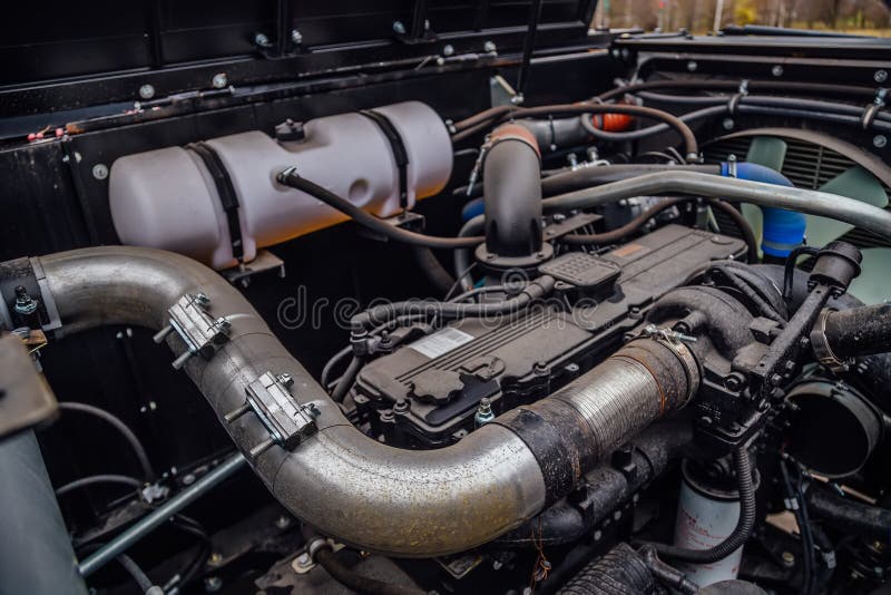 Diesel Engine Inside the Train Locomotive Stock Photo - Image of ...