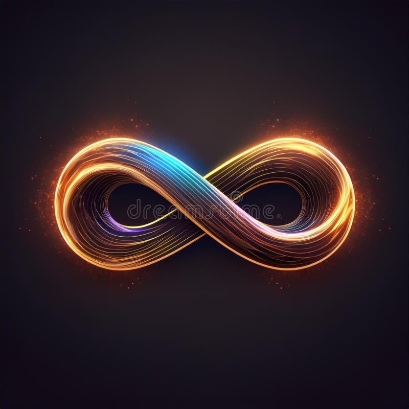 3D Infinity Eight Logo in Neon Colors Stock Illustration - Illustration ...