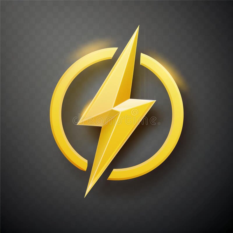 3D lightning logo stock illustration. Illustration of icon - 363259719
