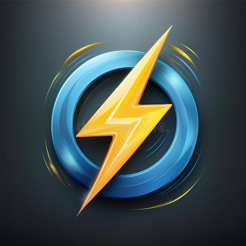 3D lightning logo stock illustration. Illustration of graphic - 363259745