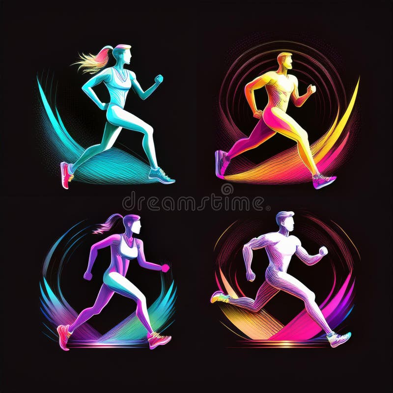 2D runner logo stock illustration. Illustration of element - 363255823
