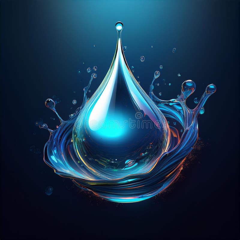 3D water drop stock illustration. Illustration of scifi - 363260890