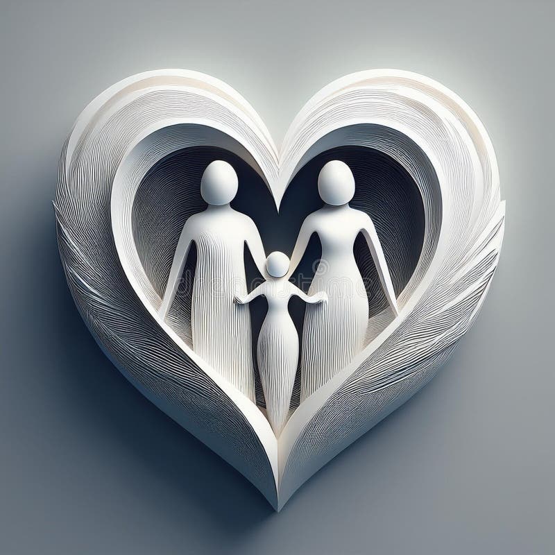 3D white heart logo stock illustration. Illustration of printing ...