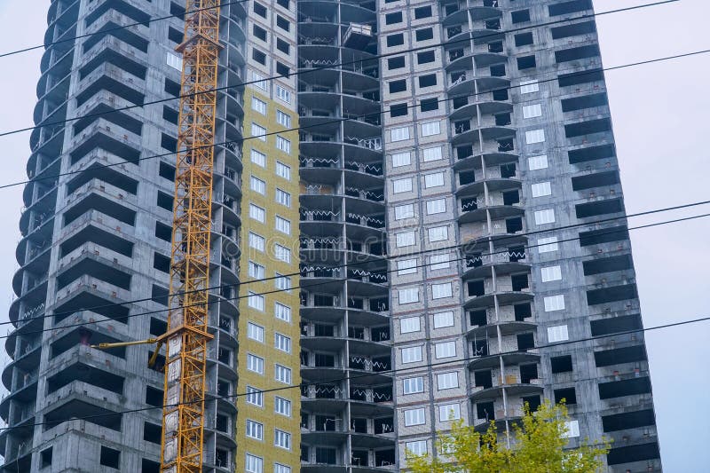 Modern New Multi-storey Building Under Construction Stock Image - Image ...