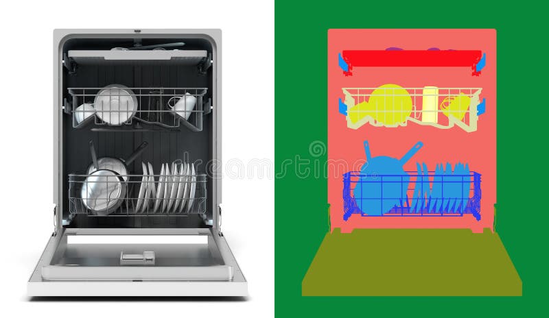 Modern New Dishwasher Front View 3d Render Stock Illustration ...