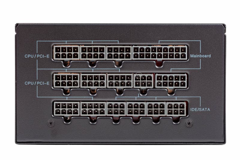 Modern New Pc Modular Power Supply Unit Front Side, 8 Pin and 6 Pin Cpu ...