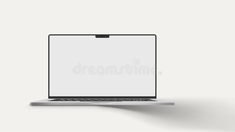 Realistic Laptop View from Top on White Stock Vector - Illustration of ...