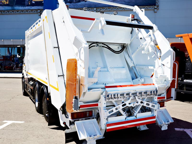 Garbage truck stock photo. Image of street, industrial - 157134660