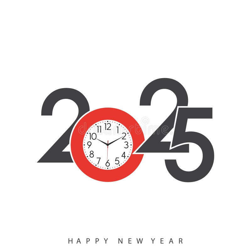 Modern 2025 New Year Design with Overlapping Numbers and Text. Vector ...