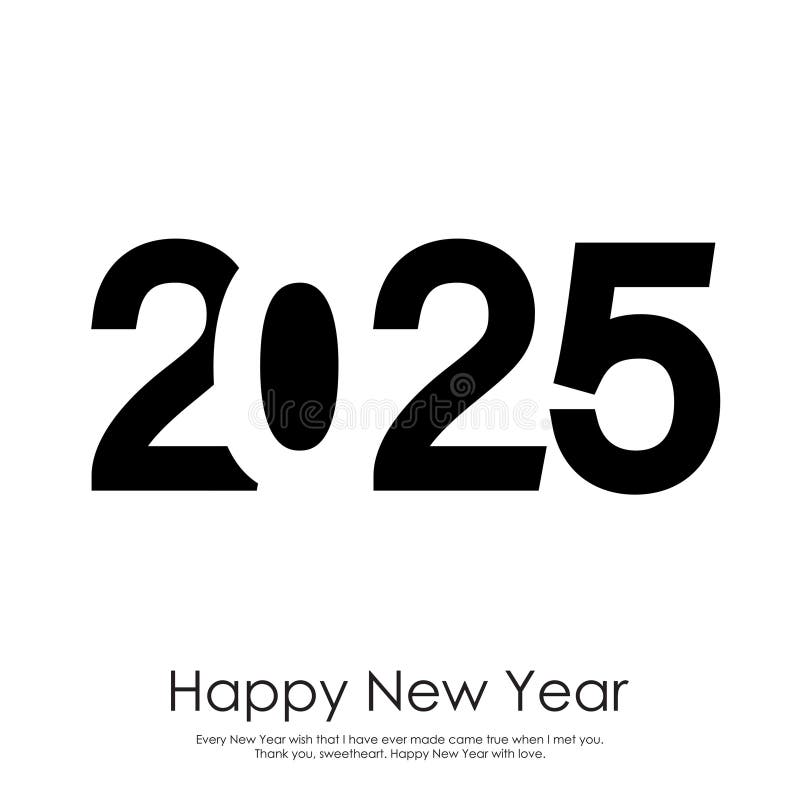 Modern 2025 New Year Text with Elegant Red Design. Vector Stock Vector ...