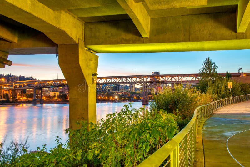 Modern Night Skyline of Portland, Oregon Stock Image - Image of urban ...
