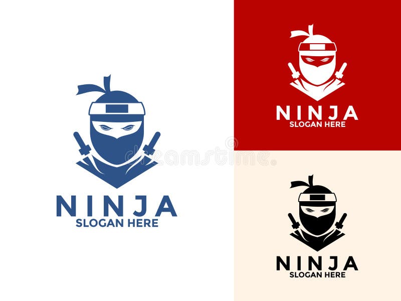 Modern Ninja Logo Vector Design Concept, Ninja Logo Design Stock Vector ...