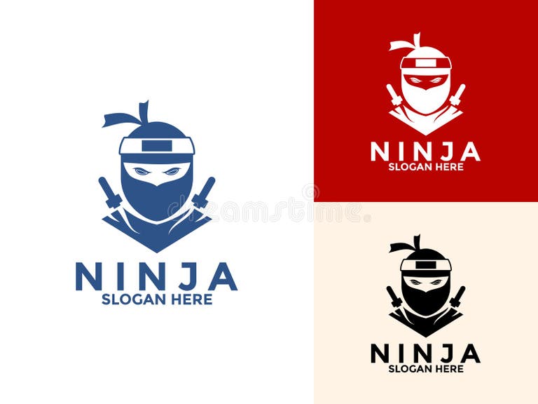 Modern Ninja Logo Vector Design Concept, Ninja Logo Design Stock Vector ...