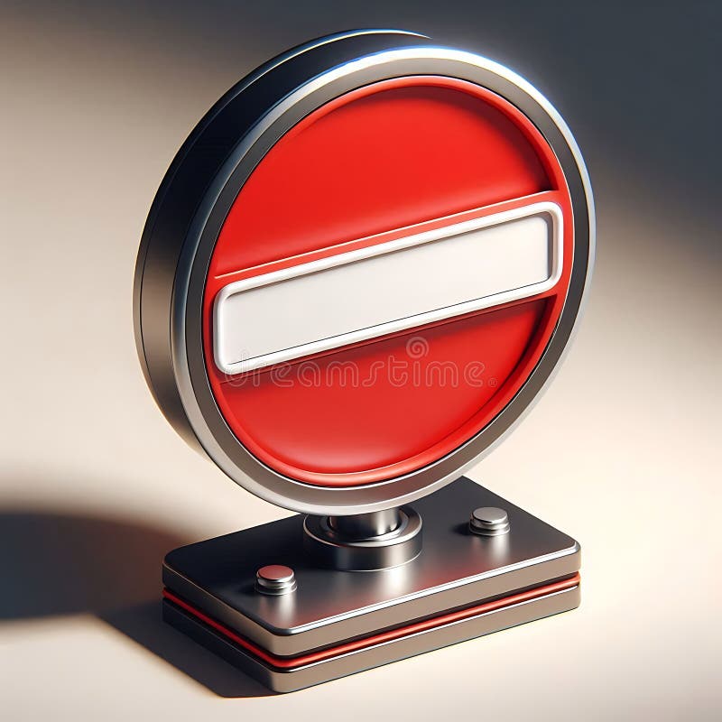 Modern No Entry Sign with Blank Space for Customization Stock ...