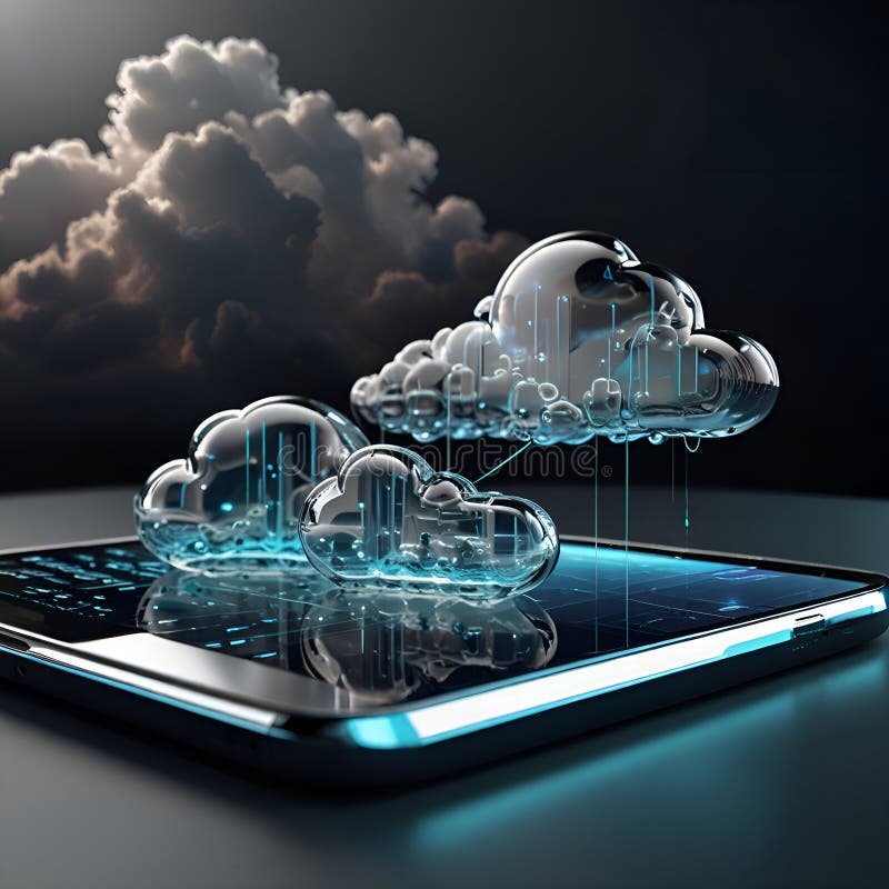 Modern Notebook Computer with Future Technology Symbols Stock ...