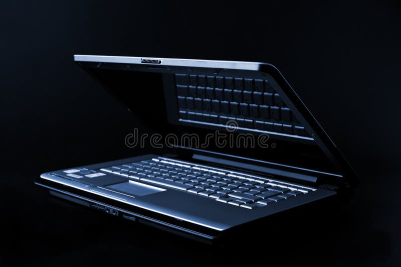 Modern Notebook Computer with Future Technology Symbols Stock Photo ...