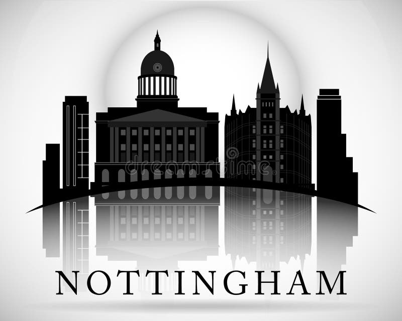 Modern Nottingham City Skyline Design. England Stock Vector ...