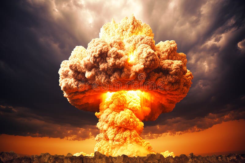 A Modern Nuclear Bomb Explosion in Nuke War. Generative Ai Stock ...