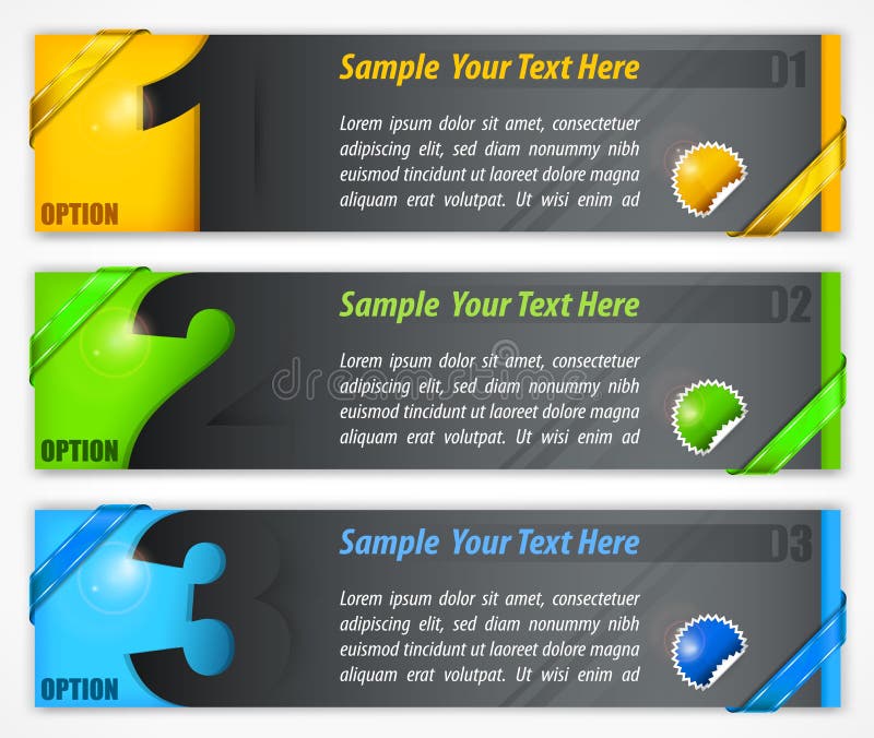 Modern number banners stock vector. Illustration of rectangle - 31635149