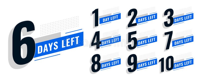 Modern Number of Days Left Tag for Online or Retail Sale Stock Vector ...