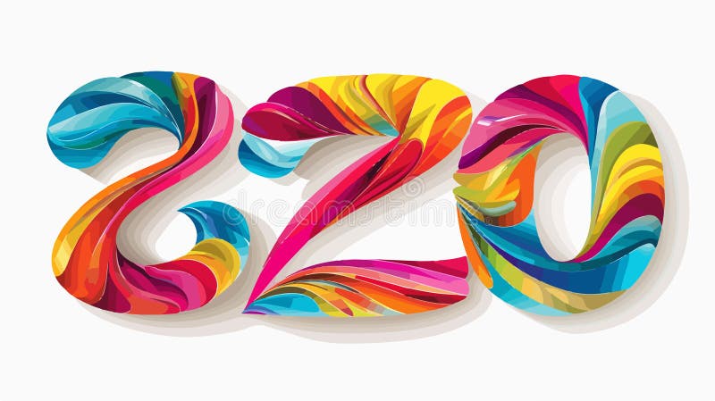 A Modern Number 20 Design, Vector-style, with Vibrant and Colorful ...